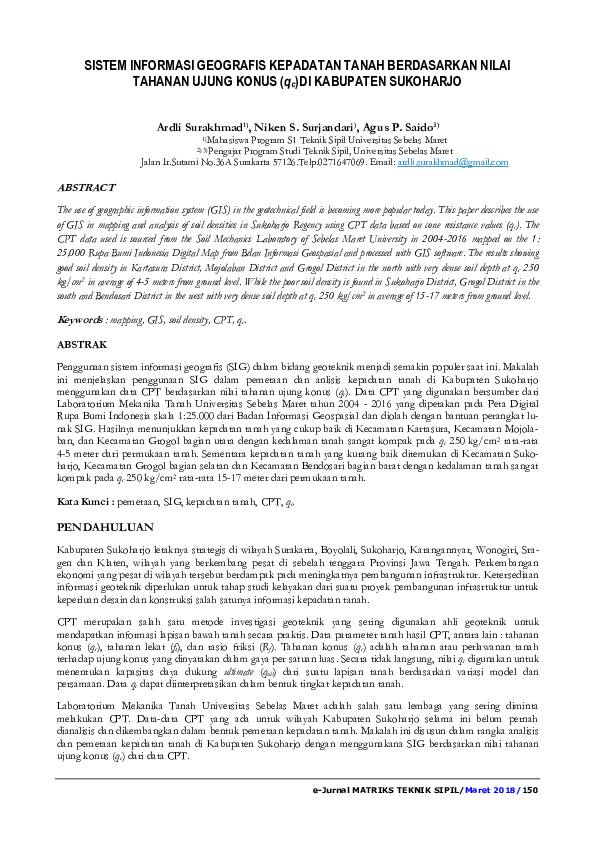 (PDF) SISTEM INFORMASI GEOGRAFIS KEPADATAN TANAH BERDASARKAN NILAI ...