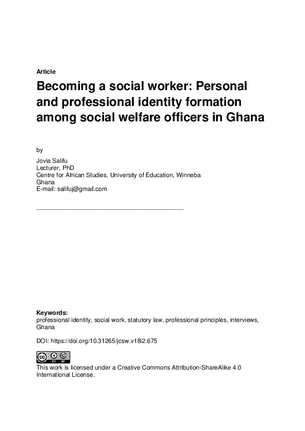 (PDF) Becoming a social worker
