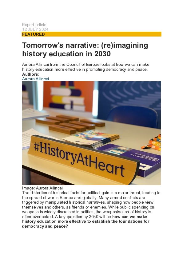 (PDF) Tomorrow's narrative: (re)imagining history education in 2030