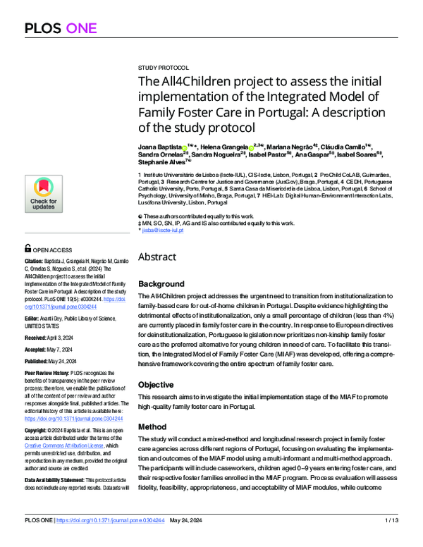 (PDF) The All4Children project to assess the initial implementation of ...