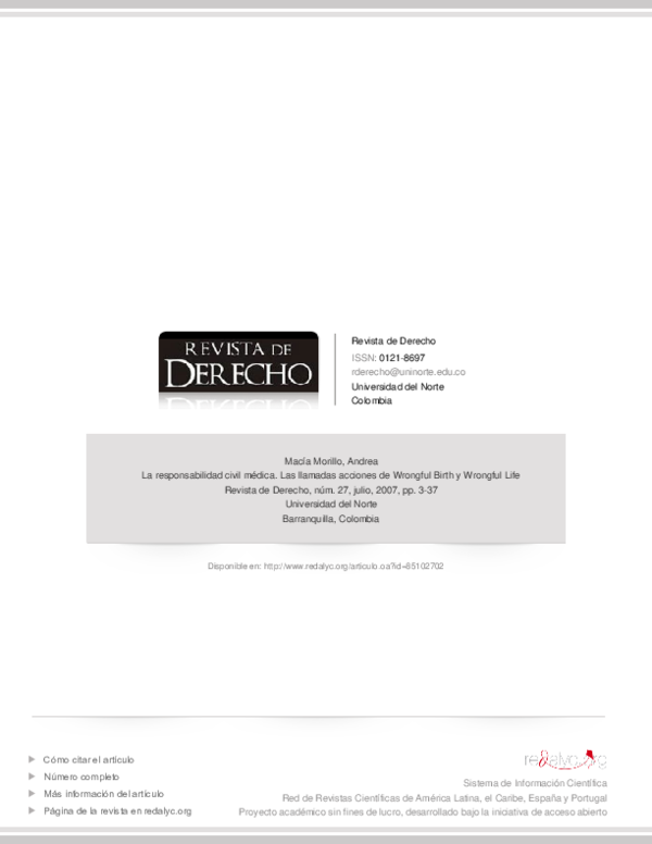 (PDF) La responsabilidad civil médica. Las llamadas acciones de ...