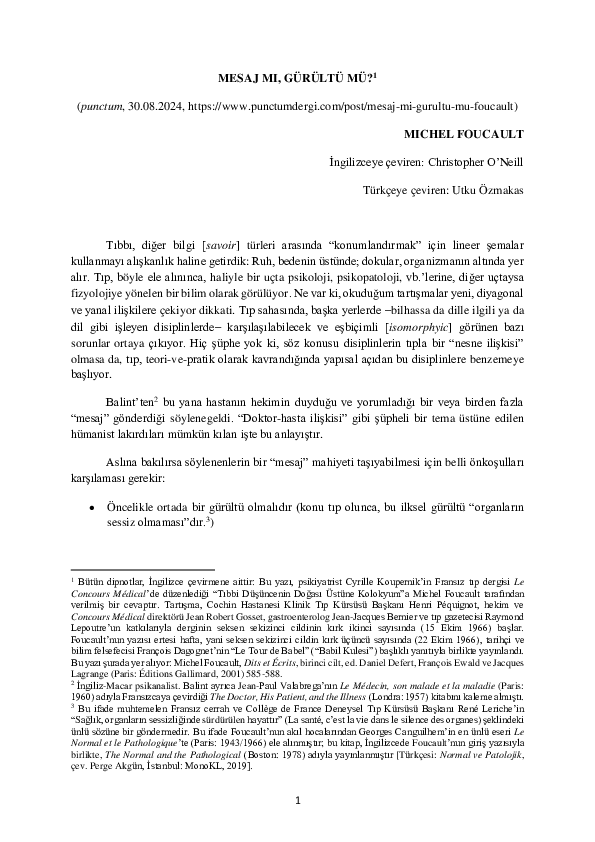 (PDF) Mesaj mı, Gürültü mü? - Michel Foucault