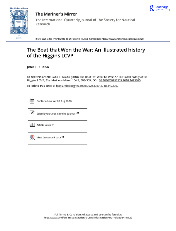 (PDF) The Boat that Won the War: An illustrated history of the Higgins LCVP