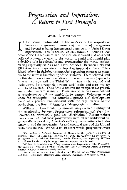 (PDF) Progressivism and Imperialism: A Return to First Principles