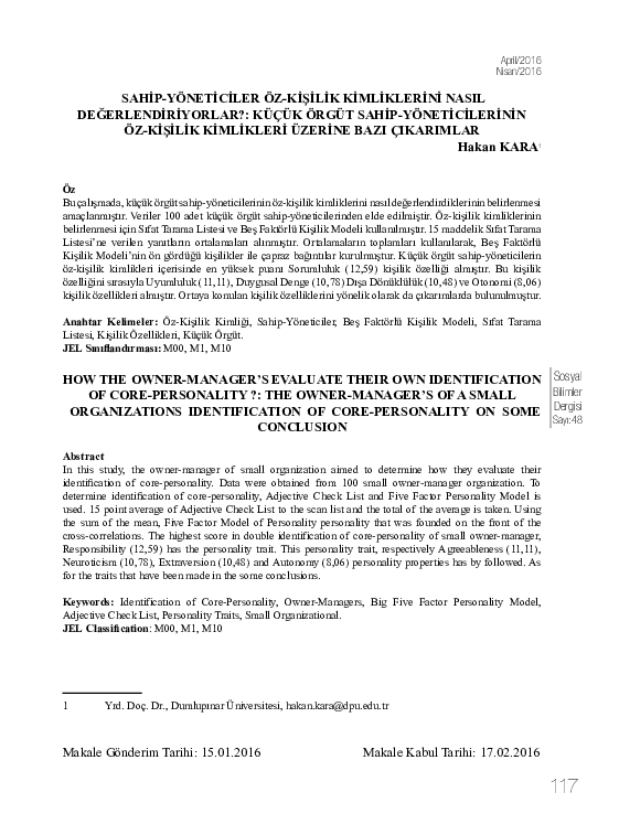 (PDF) How the OWNER-MANAGER'S Evaluate Their Own Identification of Core ...