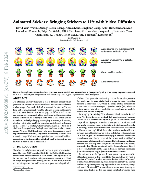 (PDF) Animated Stickers: Bringing Stickers to Life with Video Diffusion ...