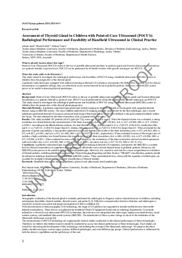(PDF) Assessment of Thyroid Gland in Children with Point-of-Care ...