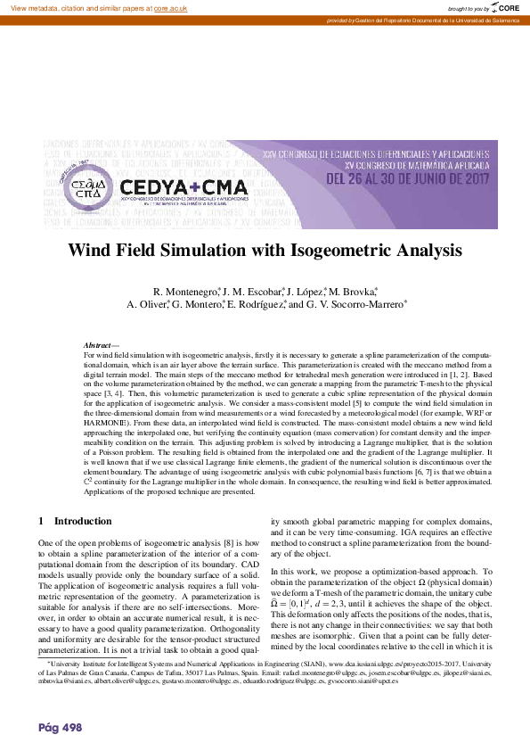 (PDF) Wind field simulation with isogeometric analysis