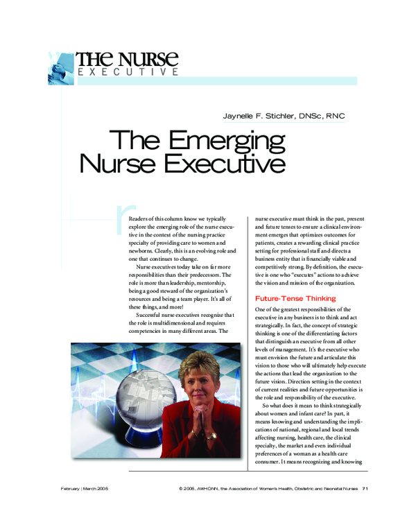(PDF) The Emerging Nurse Executive