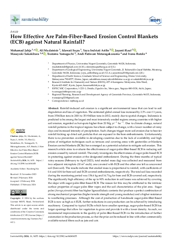 (PDF) How Effective Are Palm-Fiber-Based Erosion Control Blankets (ECB ...