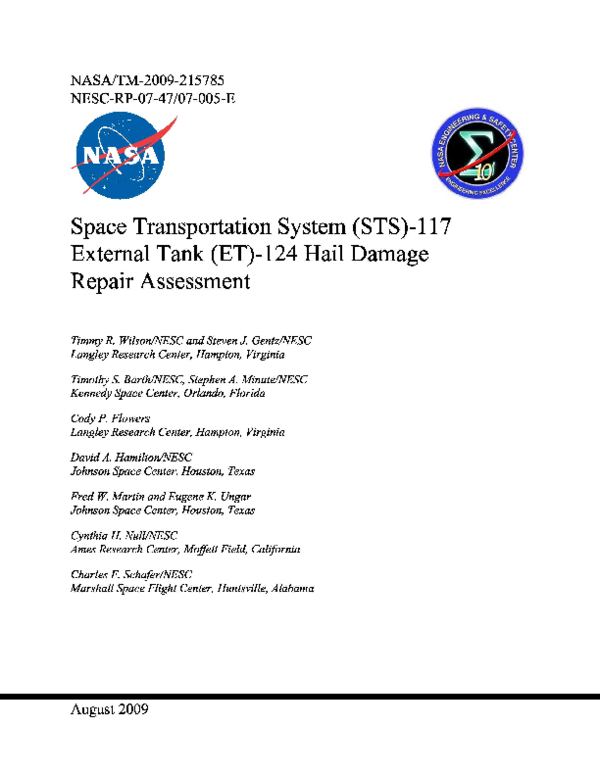 (PDF) Space Transportation System (STS)-117 External Tank (ET)-124 Hail ...