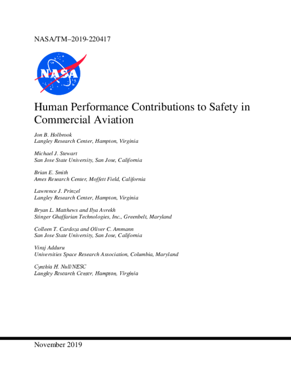 (PDF) Human Performance Contributions to Safety in Commercial Aviation