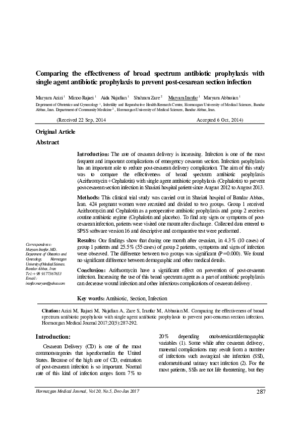 (PDF) Comparing the effectiveness of broad spectrum antibiotic ...