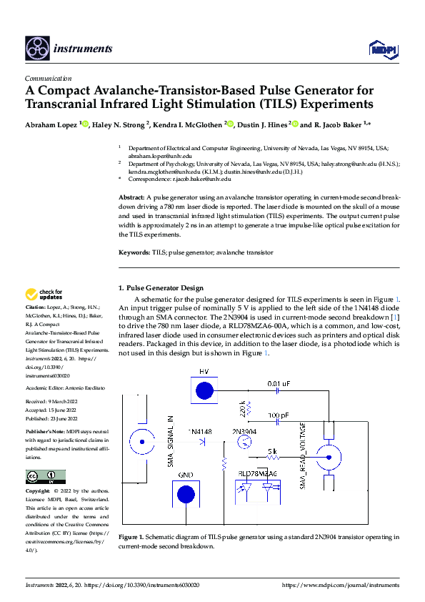 (PDF) A Compact Avalanche-Transistor-Based Pulse Generator for ...