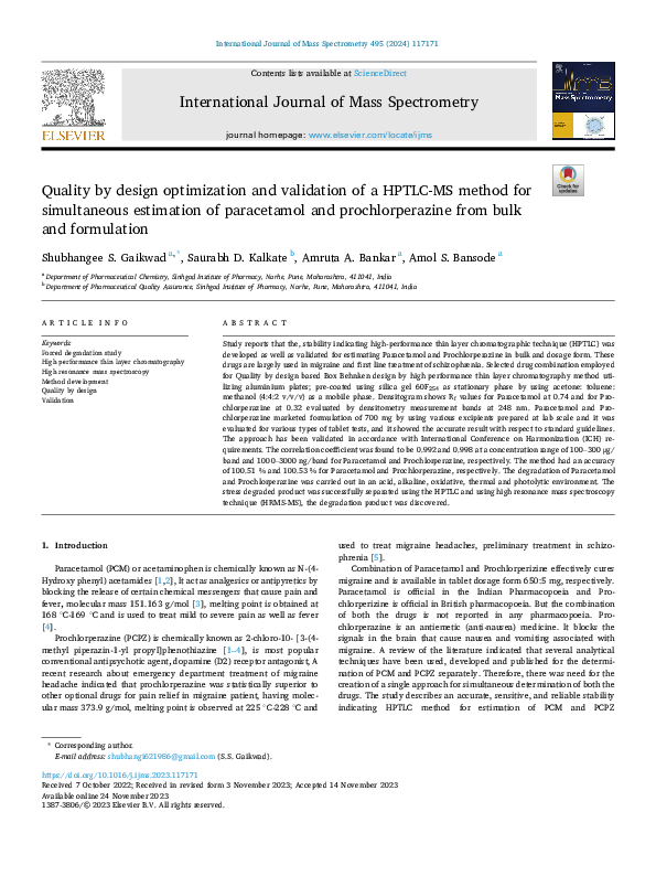 Pdf Quality By Design Optimization And Validation Of A Hptlc Ms Method For Simultaneous