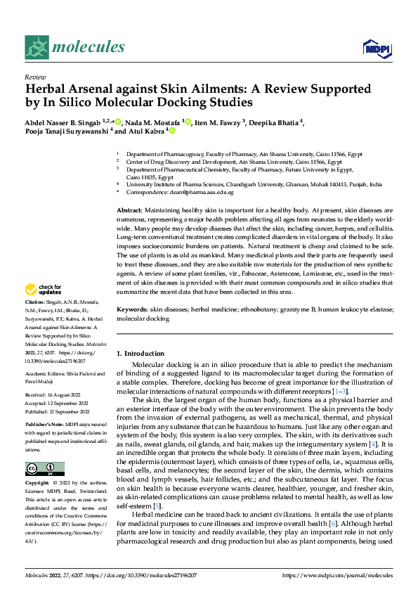 (PDF) Herbal Arsenal against Skin Ailments: A Review Supported by In ...
