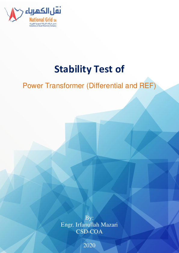 (PDF) Stability Test of Power Transformer (Differentail & REF)