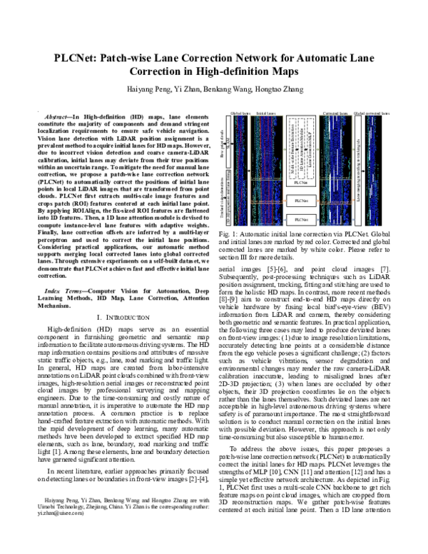 (PDF) PLCNet: Patch-wise Lane Correction Network for Automatic Lane ...