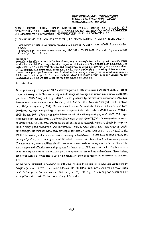 (PDF) High resolution HPLC method with reverse phase C18 symmetry ...