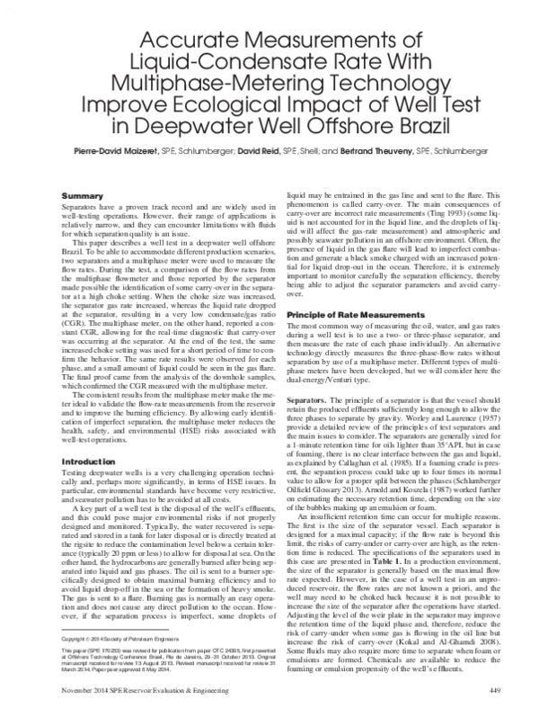 (PDF) Accurate Measurements of Liquid-Condensate Rate With Multiphase ...
