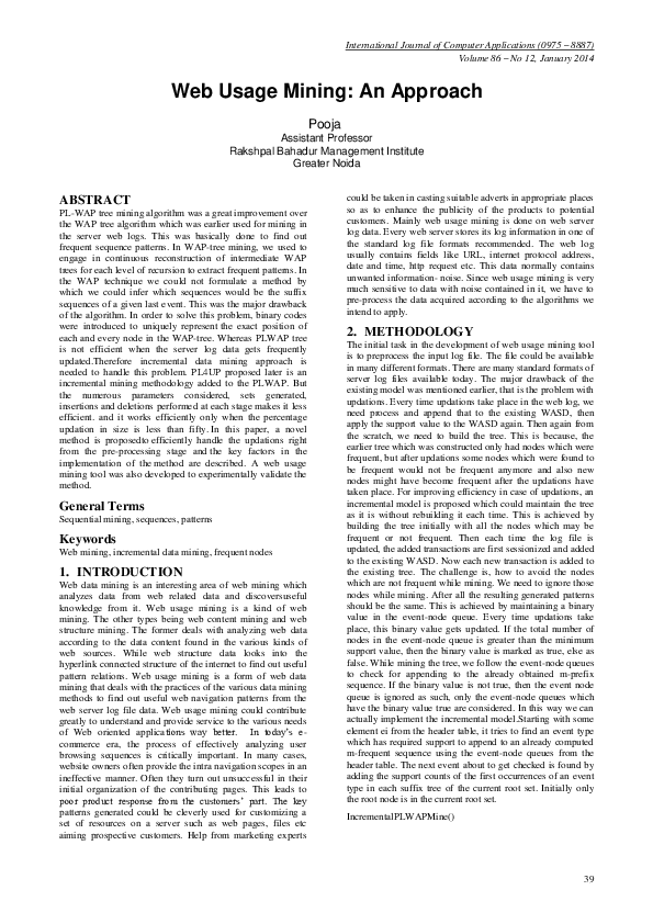 (PDF) Web Usage Mining: An Approach