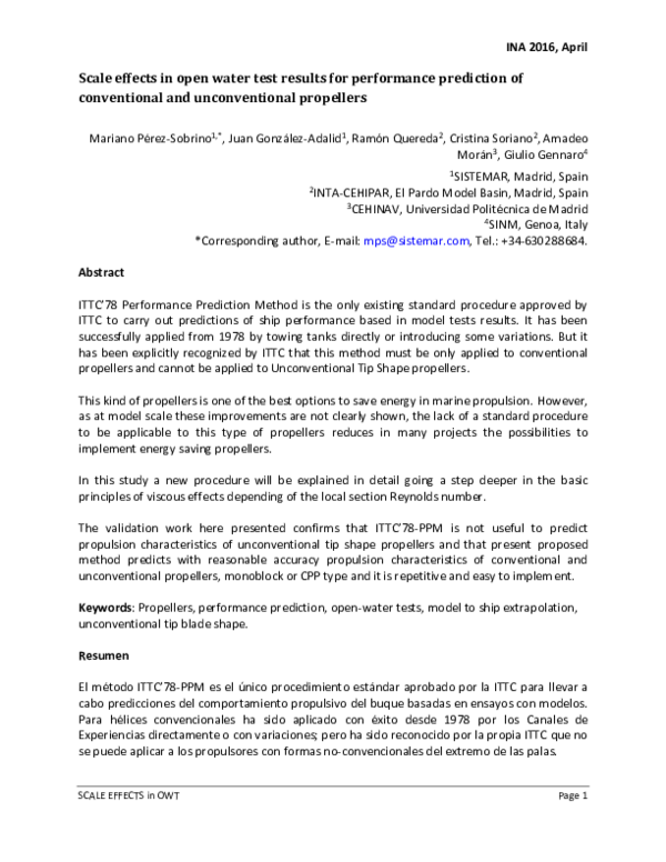 (PDF) Scale effects in open water test results for performance ...
