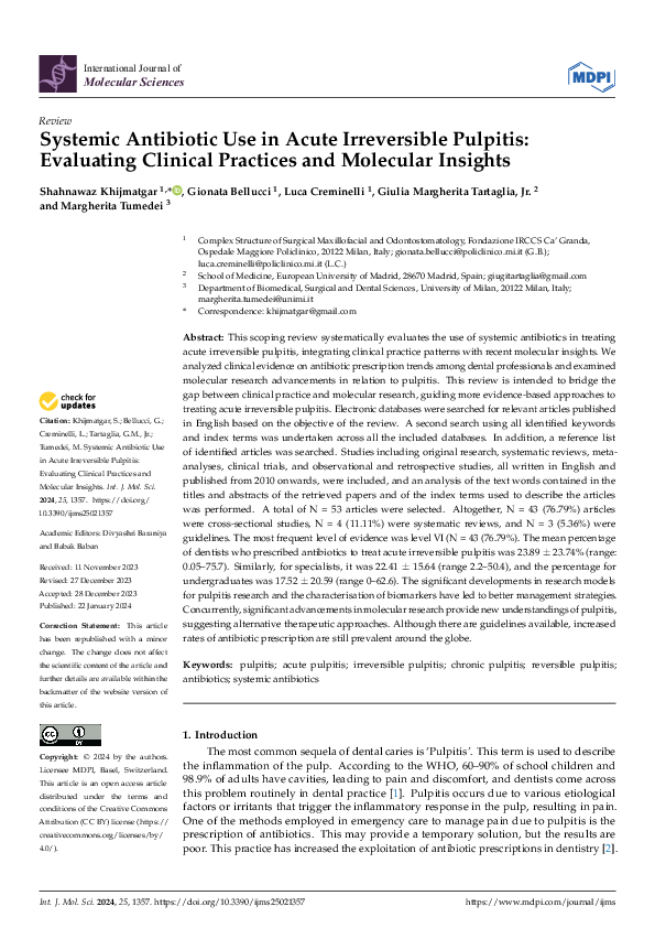 (PDF) Systemic Antibiotic Use in Acute Irreversible Pulpitis ...