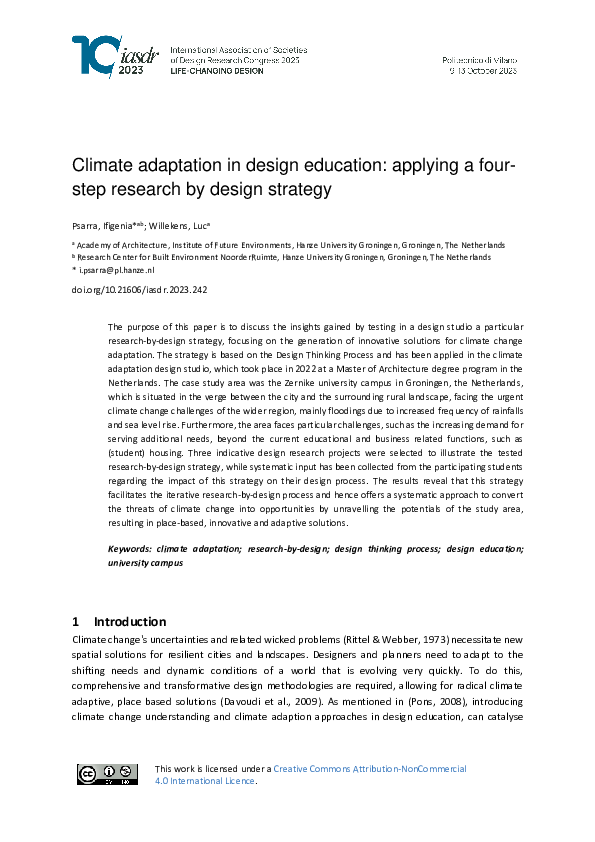 (PDF) Climate Adaptation in Design Education: Applying a four-step ...