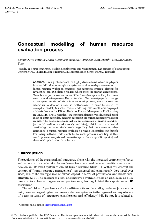 (PDF) Conceptual modelling of human resource evaluation process