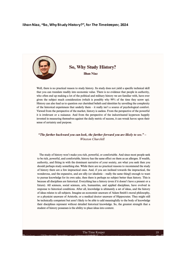 (PDF) So why study history? (published version)