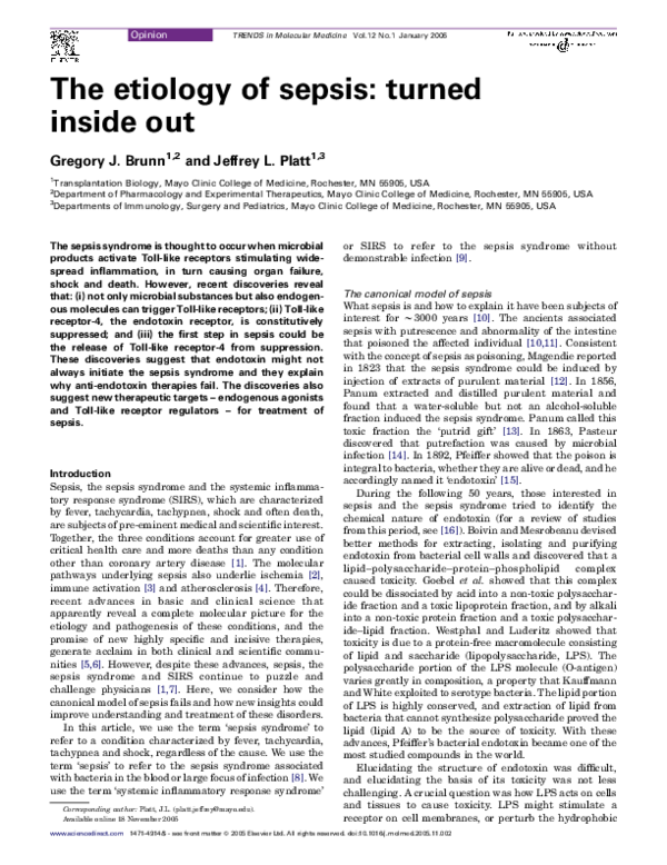 (PDF) The etiology of sepsis: turned inside out