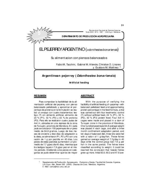 (PDF) El pejerrey argentino [Odonthestes bonariensis]. su alimentación ...