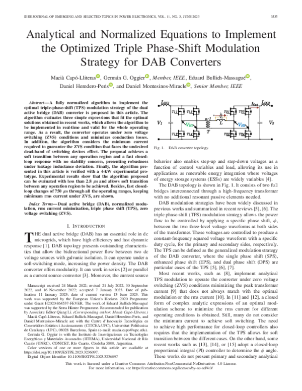 Pdf Analytical And Normalized Equations To Implement The Optimized Triple Phase Shift