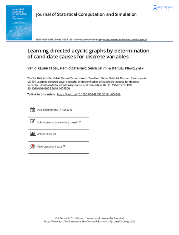 (PDF) Learning directed acyclic graphs by determination of candidate causes for discrete variables
