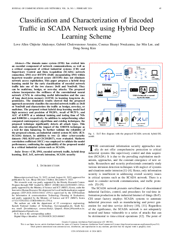 (PDF) Classification and characterization of encoded traffic in SCADA network using hybrid deep ...