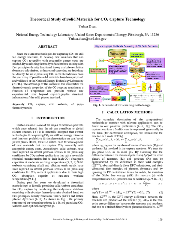 (PDF) Theoretical Study of Solid Materials for CO2 Capture Technology