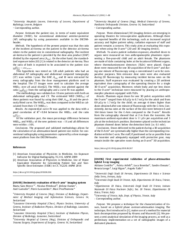 (PDF) [OA195] Dosimetric evaluation of the O-arm® imaging system