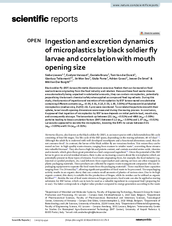 (PDF) Ingestion and excretion dynamics of microplastics by black ...