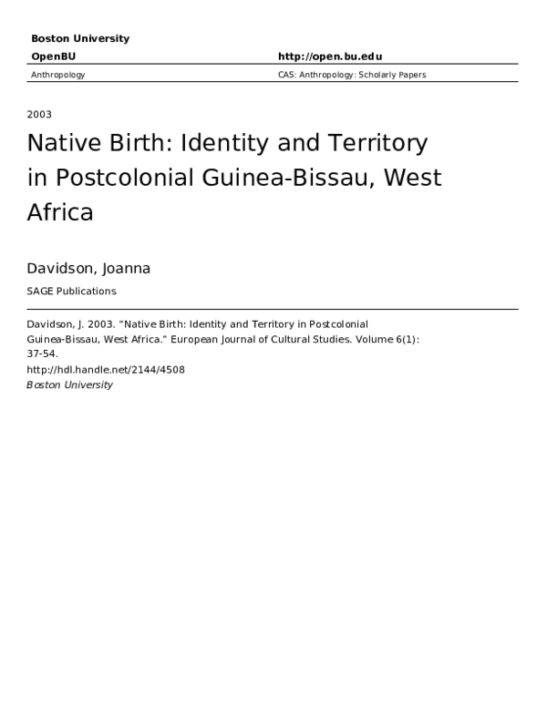 (PDF) Native birth