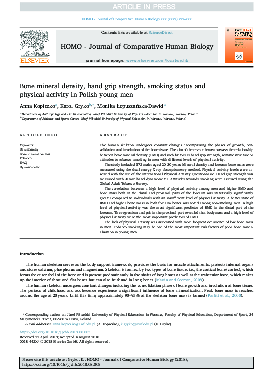 (PDF) Bone mineral density, hand grip strength, smoking status and ...