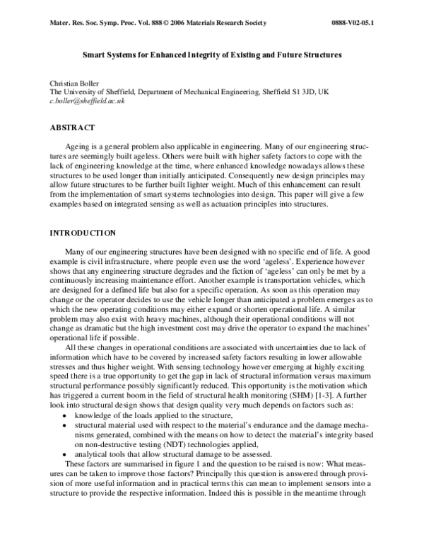(PDF) Smart Systems for Enhanced Integrity of Existing and Future ...