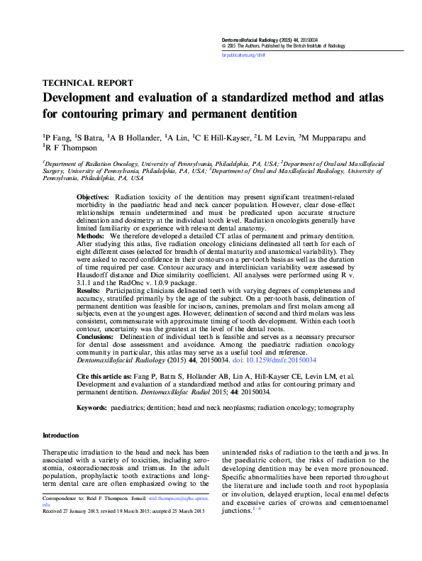 (PDF) Development and evaluation of a standardized method and atlas for ...