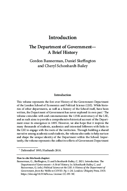(PDF) Introduction: The Department of Government— A Brief History