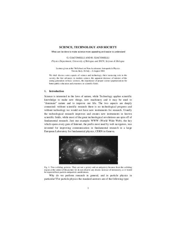 (PDF) Science, Technology, and Society