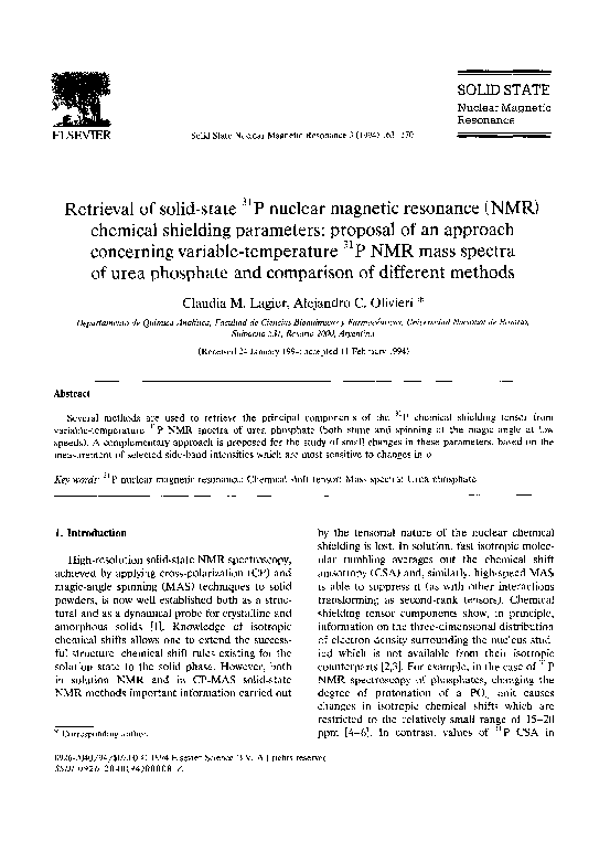 (PDF) Retrieval of solid-state 31P nuclear magnetic resonance (NMR ...