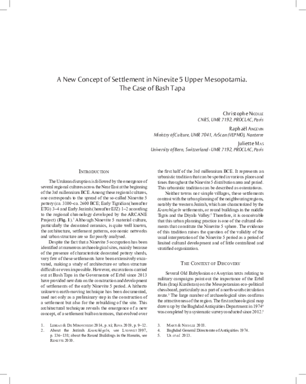 (PDF) A New Concept of Settlement in Ninevite 5 Upper Mesopotamia. The ...