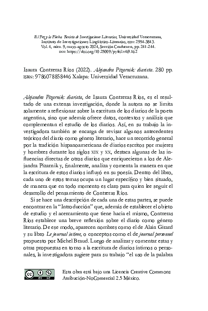 (PDF) Isaura Contreras Ríos. Alejandra Pizarnik: diarista | José García ...