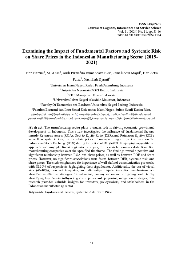 (PDF) Examining the Impact of Fundamental Factors and Systemic Risk on ...