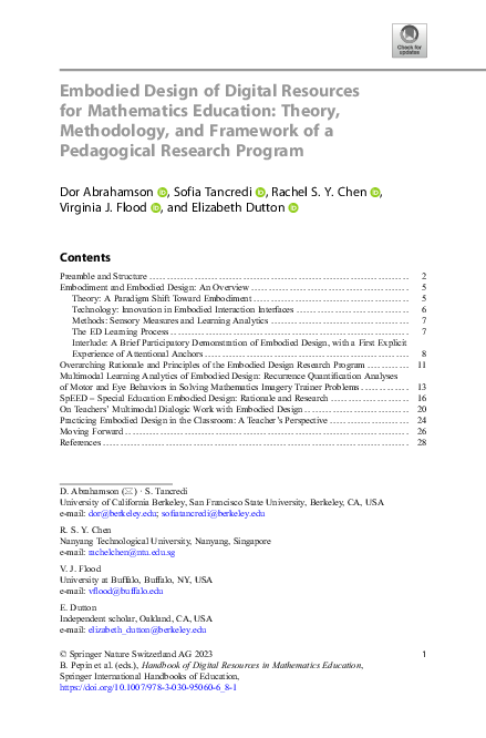 (PDF) Embodied Design of Digital Resources for Mathematics Education ...