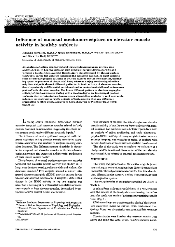 (PDF) Influence of mucosal mechanoreceptors on elevator muscle activity ...